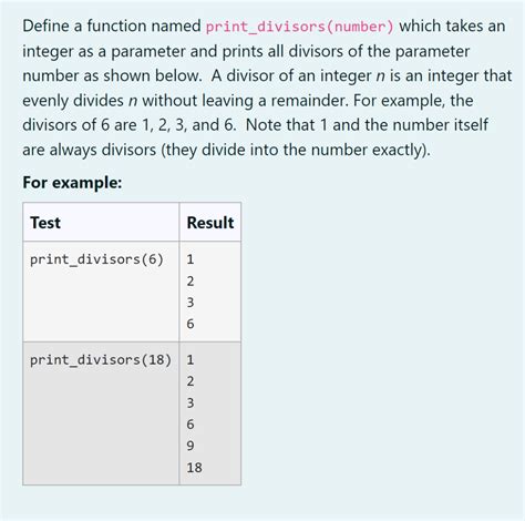 Solved A Define A Function Named Printdivisorsnumber