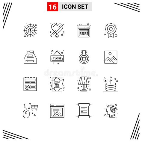 16 Universal Outline Signs Symbols Of Database Accounts Page