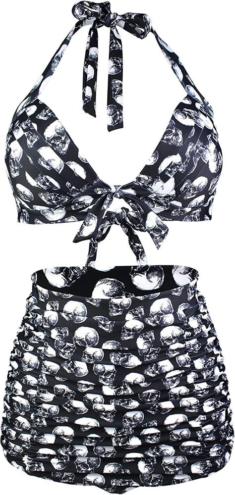 For All My Gothic Sisters Heres A Cute Skull 2 Piece Spandexnylon
