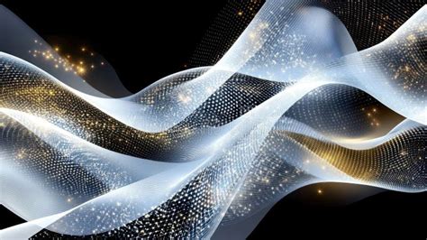 Abstract Waves of Light and Particles Create a Dynamic Visual Effect Stock Illustration ...