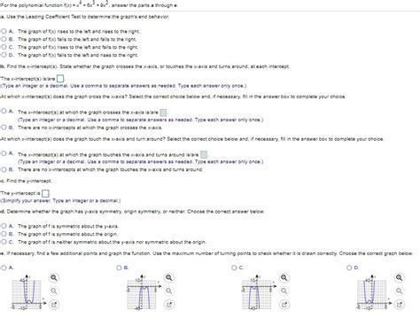 Solved For The Polynomialfunction Xxxx2 Answer The Parts A