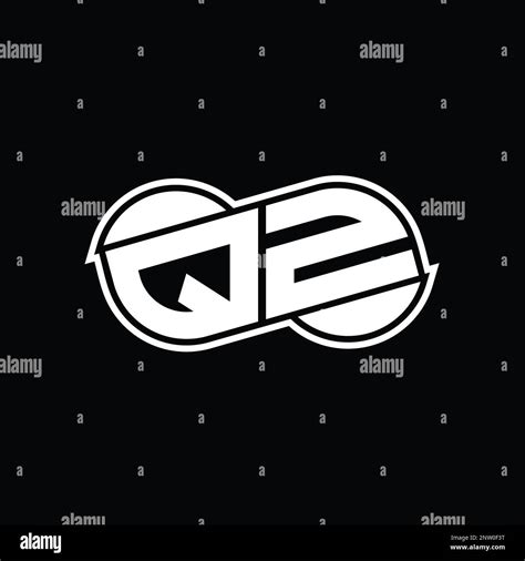 QZ Logo Monogram Abstract Infinity Shape Half Round Vector Images