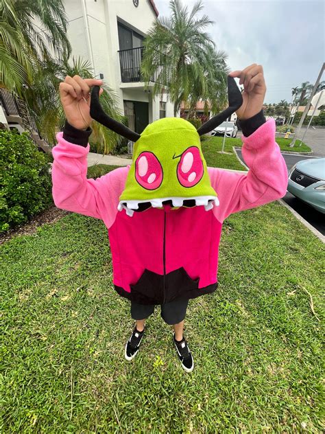 Jacket Invader Zim Handmade Hooded Jacket Unisex Perfect T For