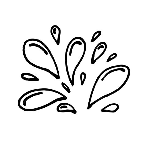 Premium Vector Doodle Water Splash In Vintage Style On White
