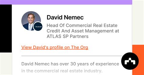 David Nemec Head Of Commercial Real Estate Credit And Asset Management At Atlas Sp Partners