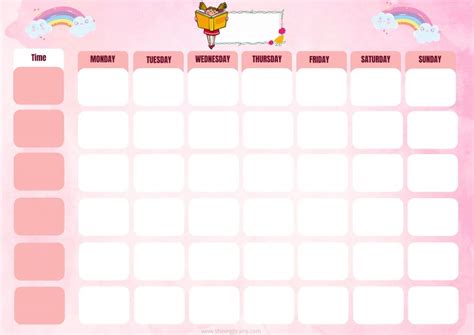 Printable Weekly Schedule Template Image Free Download And Print For You