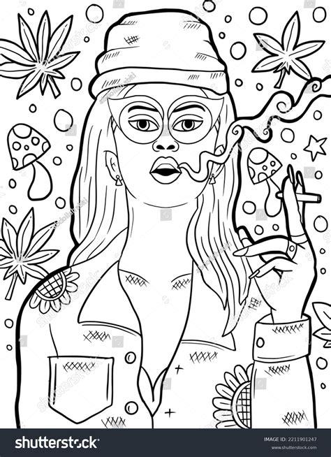 Stoner Trippy Coloring Page Fun Coloring Stock Vector Royalty Free