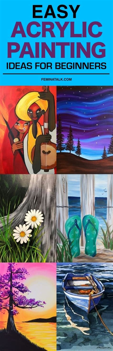 40 Easy Acrylic Painting Ideas For Beginners To Try Feminatalk