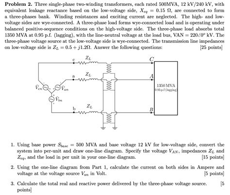 Solved Problem 2 Three Single Phase Two Winding