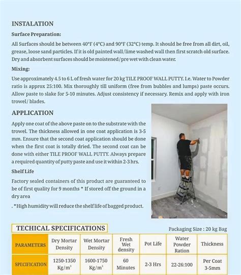 Tile Proof Chemical Wall Putty 20 Kg At ₹ 750bag In Surat Id