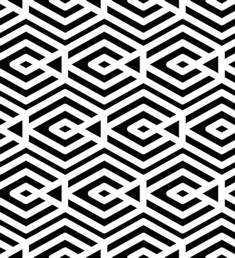 Premium Vector Black And White Abstract Textured Geometric Seamless Pattern Symmetric