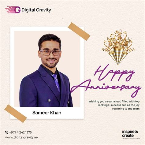 Digital Gravity On Linkedin Cheers To Sameer Khan On 1 Amazing Years