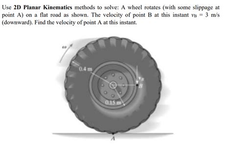 Solved Use 2d Planar Kinematics Methods To Solve A Wheel