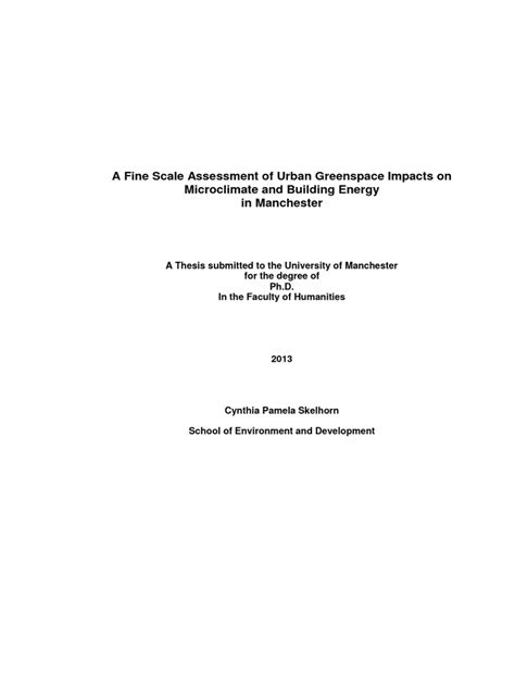 Fine Scale Assessment Urban Greenspace Implacts Microclimate Buinding Energy Manchester