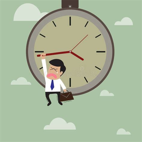 Businessman Rushing For Deadline Stock Vector Illustration Of Worried Watch 42048032
