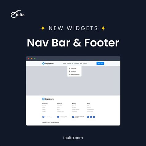 Customize Navbar And Footer Widgets For Your Website