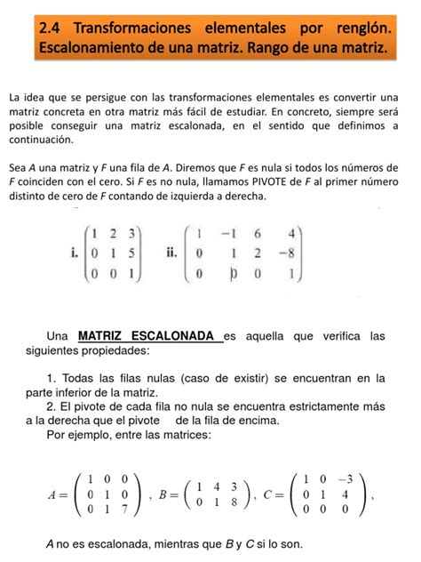 Transformaciones Elementales Por Ren Pdf