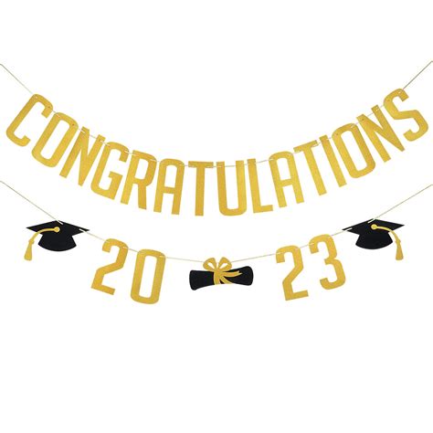 Buy Gold Congratulations Banner 2023 Congratulations Graduation Banner