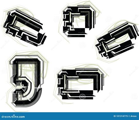 Technological Font Symbol Stock Vector Illustration Of Calligraphy