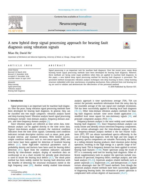 A New Hybrid Deep Signal Processing Approach For Bearing Fault