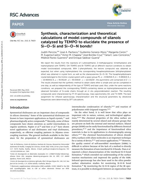 Pdf Synthesis Characterization And Theoretical Calculations Of Model