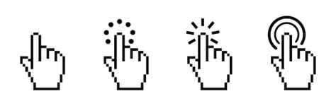 Premium Vector Pointer Computer Mouse Icon In Pixel Style Clicking