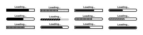 Loading Icon Progress Bar Buffer Loader Preloader Set Horizontal Speed Indicator Buttons