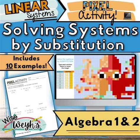 Solving Linear Systems By Substitution LESSON BUNDLE PIXEL Activity