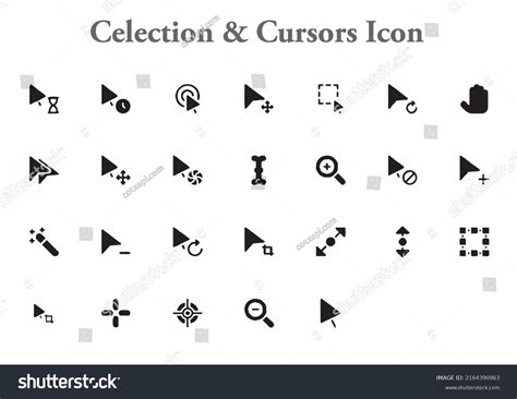 Illustration Selection Cursors Icon Symbol Set Stock Vector Royalty Free 2164390963 Shutterstock