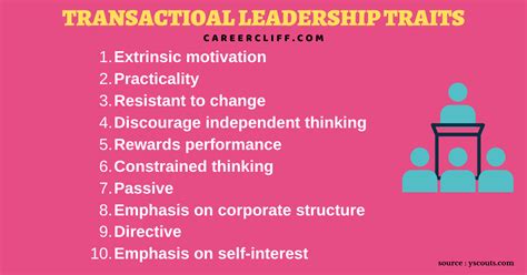 10 Features Of Transactional Leader And Leadership CareerCliff