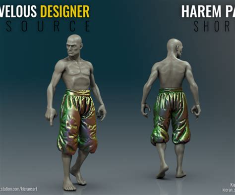 Artstation Harem Pants Shorts Marvelous Designer Resource File