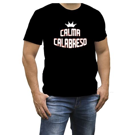 Camiseta Preta Masculina Frase Personalizada Calma Calabreso Shopee