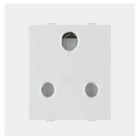 16a Plastic Roma White Heavy Duty 3 Pin Socket For Electric Fittings
