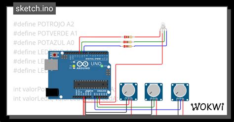 Potenciometro Leds Ino Wokwi ESP32 STM32 Arduino Simulator