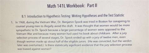 Solved Math L Workbook Part Ii Introduction To Chegg