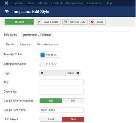 Php Joomla Adminpanel Template Edit Not Showing Advanced Tab