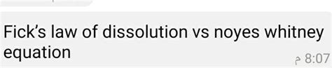 Ficks Law Of Dissolution Vs Noyes Whitney Equation