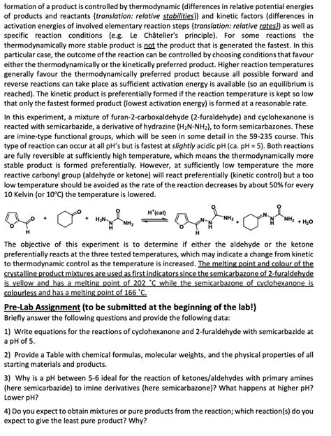 Solved Experiment 6 Kinetic Vs Thermodynamic Control In