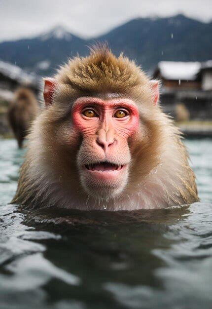 Premium Photo Japanese Macques Bathing In Hot Spring