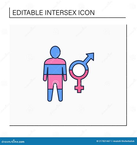 Intersex Line Icon Stock Vector Illustration Of Male 217821467