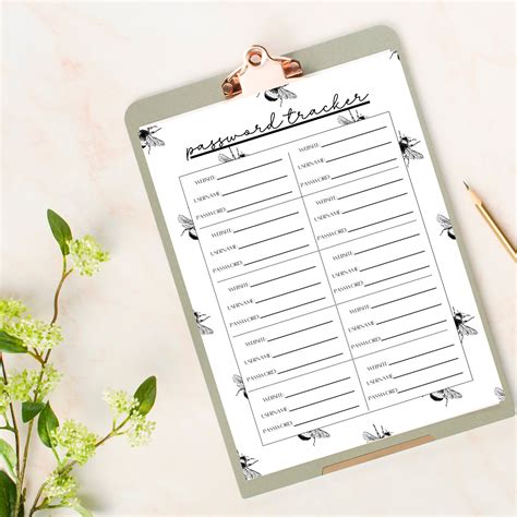 Password Tracker Printable And Fillable Password Keeper Password Organizer Password Log