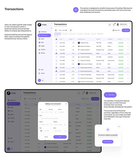 FinSet Web App For Finance Management UX UI Design Behance