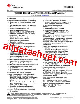 TMS320C6455BCTZA Datasheet PDF Texas Instruments TMS320C6455BCTZA Datasheet PDF Texas Instruments