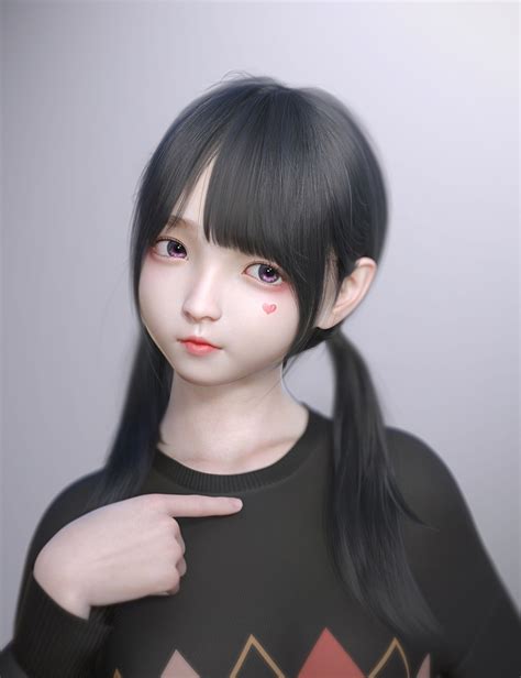 Su Cute Double Ponytail For Genesis 8 And 81 Females Daz 3d