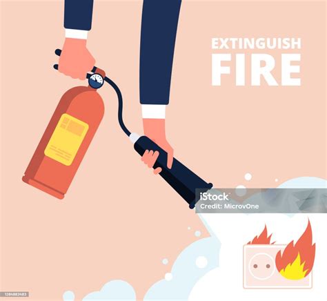 pemadam api dan soket listrik pemadam kebakaran memadamkan kabel api di