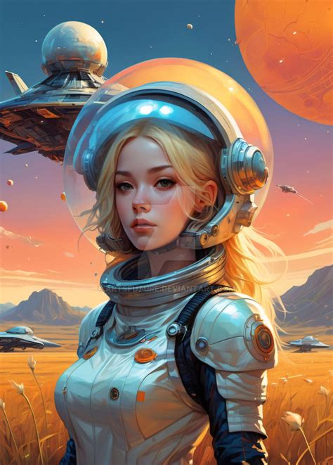 Blonde Astronaut Girl Landed By Artsfuture On Deviantart