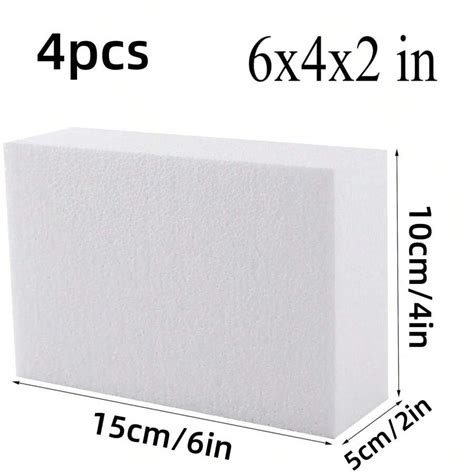 4pcs Foam Blocks Polystyrene Bricks 15x10x5cm For Art And Craft School Projects Sculptures