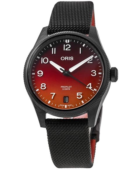 Oris Big Crown Propilot Date Coulson Limited Edition Automatic Red Dial Fabric Strap Mens Watch