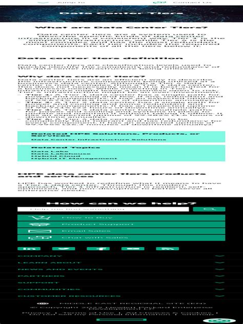 What Are Data Center Tiers Glossary Hpe Middle East Download Free Pdf Data Center Data
