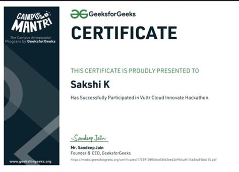 sakshi k on linkedin hackathonexperience cloudcomputing innovation geeksforgeeks vultr…